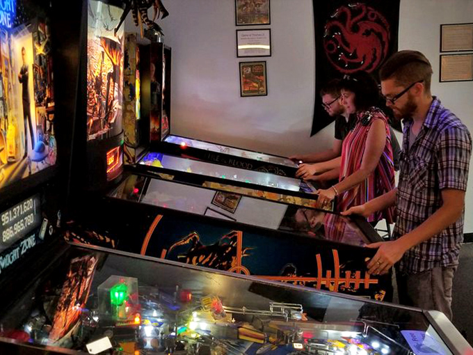 Players of all ages discover that pinball wizardry knows no generational bounds in this arcade paradise.