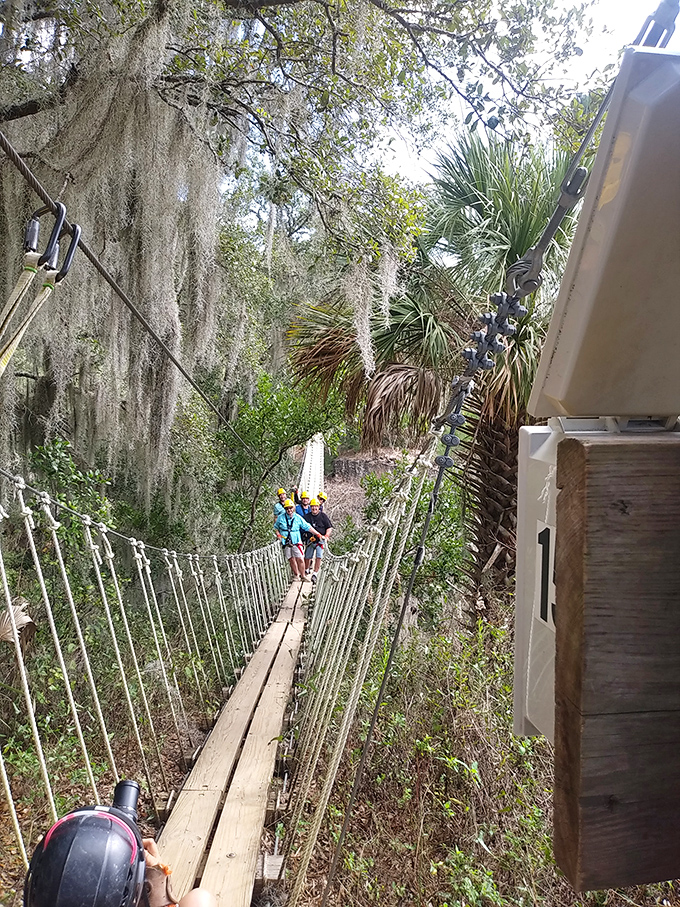Each wobbly step across this swaying bridge offers equal parts challenge and reward &ndash; with spectacular views as your prize.