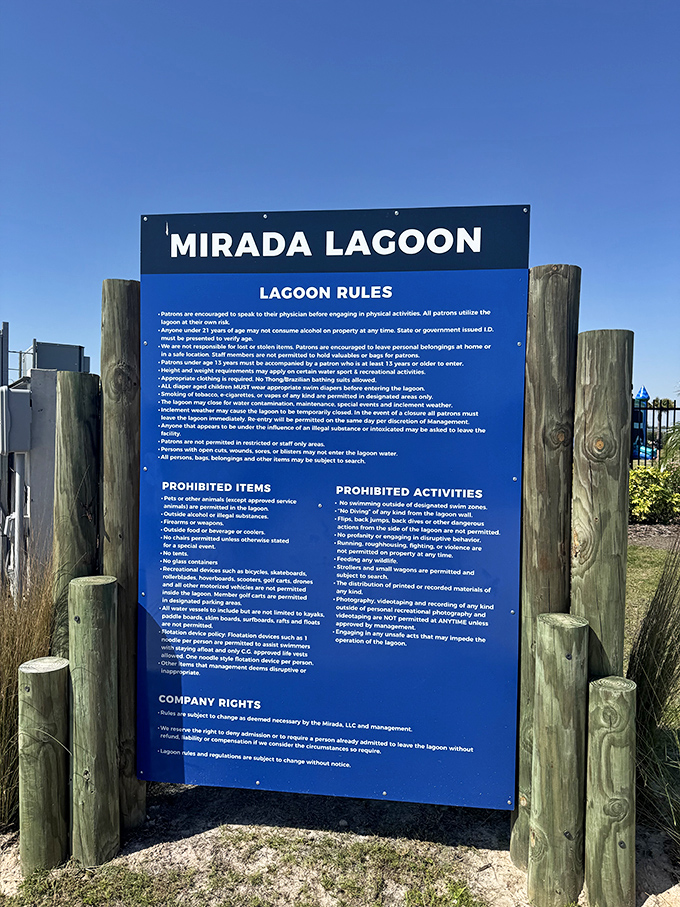 Safety first, fun immediately after – clear rules ensure everyone enjoys Mirada's pristine waters without turning into human prunes.