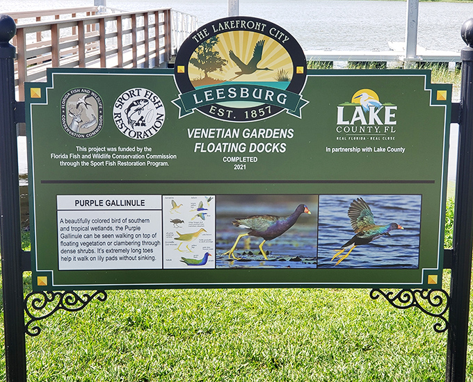 Leesburg's pride shines through in educational signage that connects visitors with the natural wonders waiting to be discovered.
