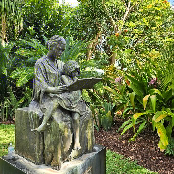 Bronze sculptures scattered throughout the grounds add contemplative moments that make you look thoughtful in photos even if you're thinking about lunch.
