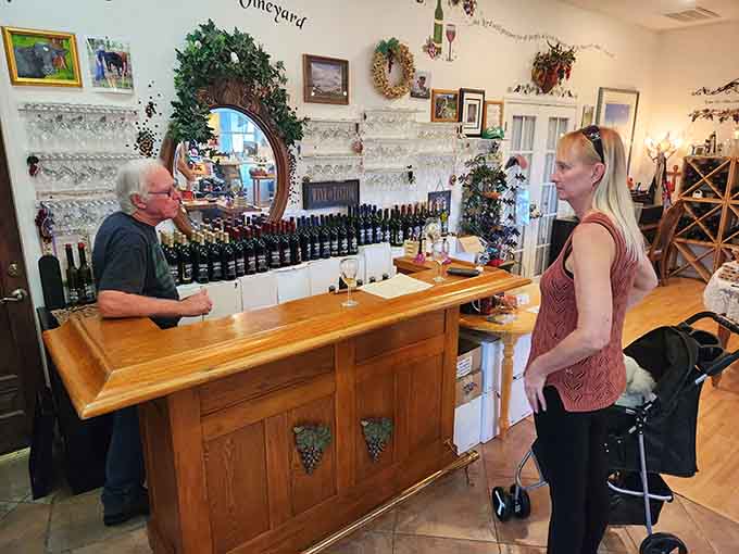 This happy visitor has clearly discovered that Florida wine country rivals anywhere else for pure enjoyment.