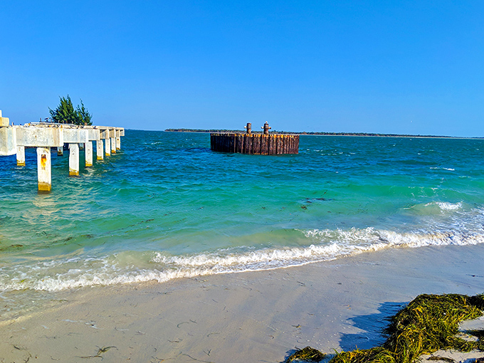 This sandbar emerges like nature's runway, where shorebirds strut their stuff and beachcombers discover treasures revealed by retreating tides.