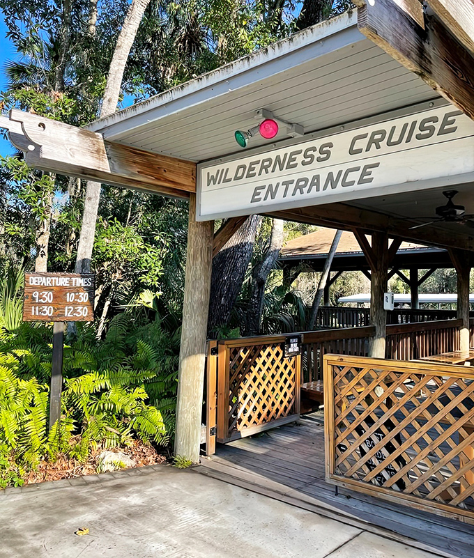 "Your wilderness adventure begins here" &ndash; this entrance promises (and delivers) a journey into Florida's most enchanting aquatic playground.