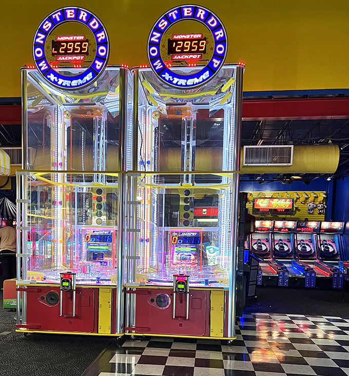 The arcade's flashing lights promise jackpots and bragging rights. Your grandmother's surprising skill at these games might reveal her secret past.