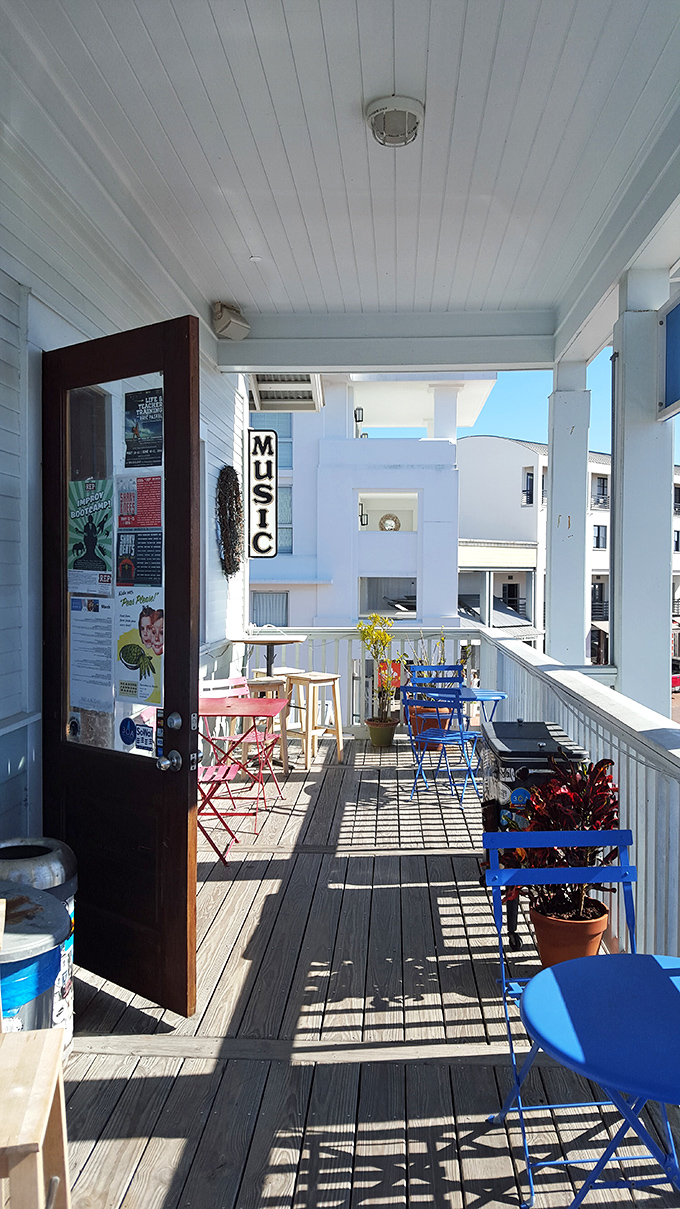 The balcony retreat offers literary respite with a side of people-watching &ndash; these colorful chairs have witnessed countless first chapters and aha moments.