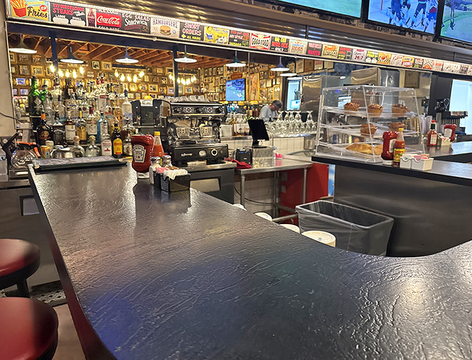 The bar area serves everything from morning mimosas to evening cocktails, with bartenders who know your usual after just two visits.