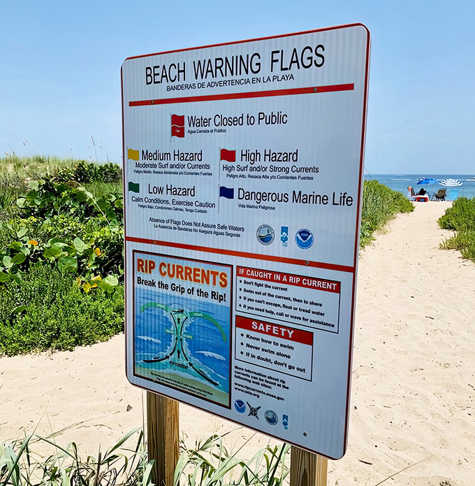 Beach warning flags flutter in the breeze &ndash; Mother Nature's mood ring letting you know when she's feeling feisty.