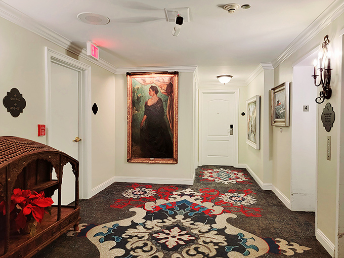 Even the corridors tell stories at Casa Monica, where artwork and elegant sconces transform simple passageways into gallery-worthy experiences.