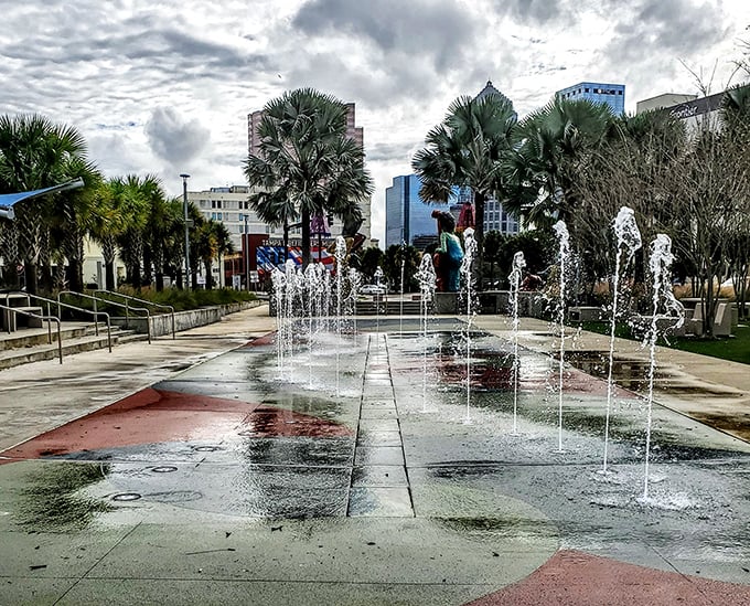 Cool relief on hot Florida days &ndash; the splash pad transforms into a symphony of squeals and laughter when temperatures rise.