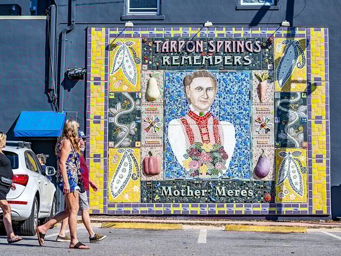 Colorful mosaics tell the story of Tarpon Springs' heritage, where art preserves the memory of those who built this unique community.