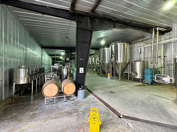 Where the magic happens: Schnebly's production facility transforms tropical fruits into award-winning wines and craft beers.