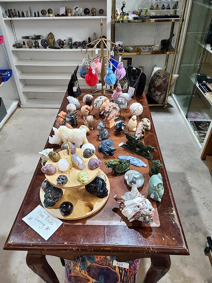 Crystal and mineral specimens transform a simple table into a geological wonderland. Whether you believe in their healing powers or just their beauty, they're irresistibly touchable.