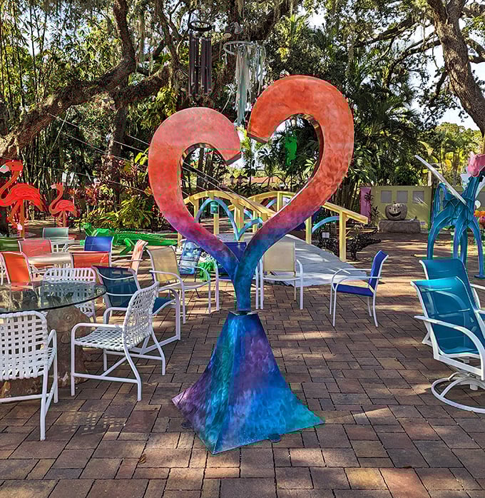 Where else can you find a gradient heart sculpture that makes even the most cynical visitors secretly want to take romantic selfies?