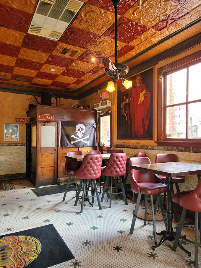 Red leather chairs surround wooden tables where sailors, celebrities, and locals have gathered for over a century of conversations.