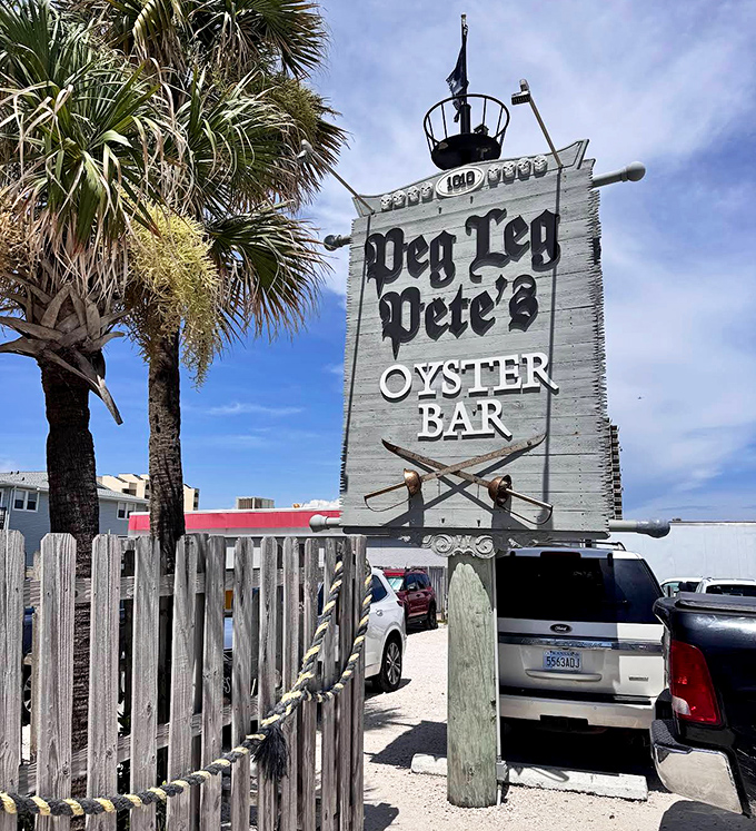 The iconic sign stands as a beacon for hungry travelers &ndash; promising seafood treasures within and creating an instantly recognizable landmark on Pensacola Beach.