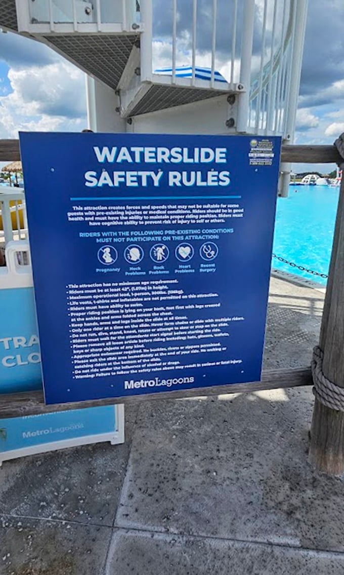 Safety rules that essentially translate to: "Physics still applies, even on vacation."