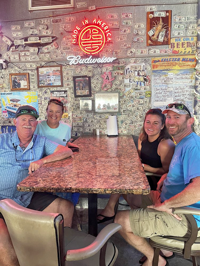 Happy faces around a granite table &ndash; the universal expression of people who've just discovered Florida's best-kept seafood secret.