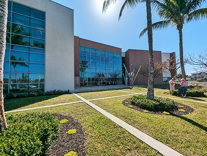 Modern architecture houses treasures of the past, where Florida's history is preserved behind walls of glass reflecting swaying palms.