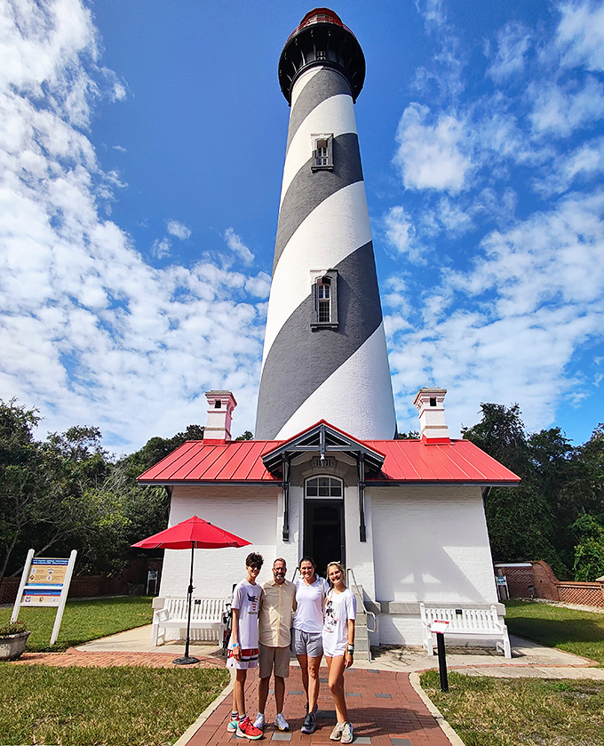 Family Picture: Visitors capture memories at America's most haunted lighthouse &ndash; possibly with some photobombing spirits thrown in at no extra charge.