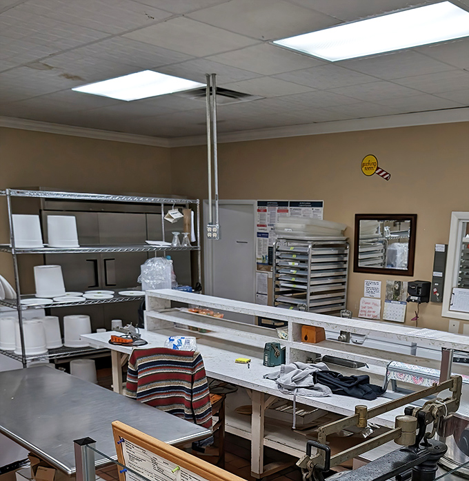 Behind the scenes in the kitchen, where copper kettles and skilled hands transform simple ingredients into edible magic.