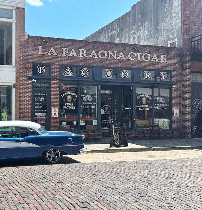 La Faraona Cigar Factory continues Ybor's most famous tradition, where skilled artisans hand-roll premium cigars using techniques passed down through generations.