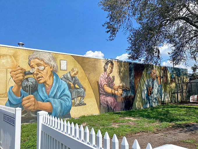 Lake Placid Rehabilitation And Vocational Training Mural Everyday heroes work with quiet dignity in this touching tribute to community care and second chances.