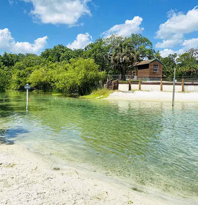 The swimming area's gentle slope into crystal water makes it perfect for everyone from cautious toe-dippers to enthusiastic cannonball champions.