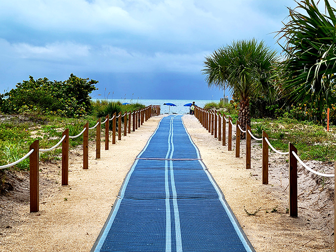 This accessible boardwalk invites visitors of all abilities to experience the beach, proving paradise should be available to everyone.