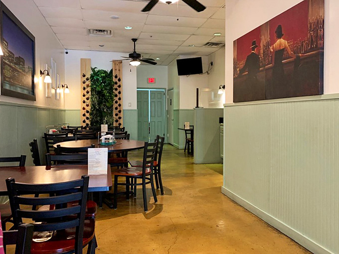 Comfortable seating throughout the dining room invites you to settle in and take your time with your meal.