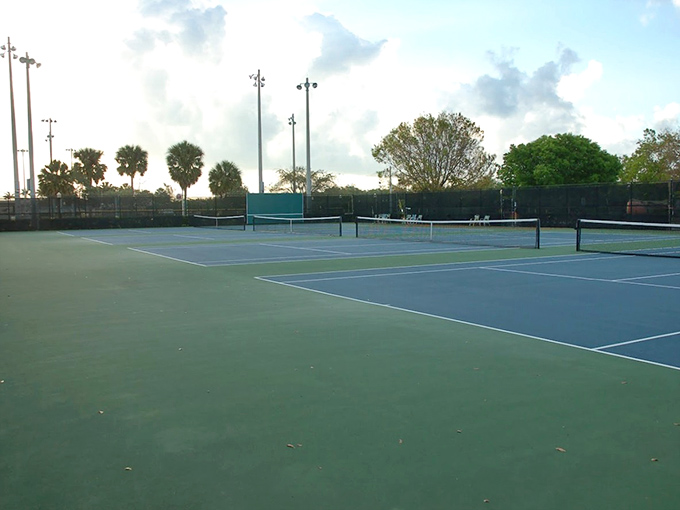 Tennis Courts Under perfect Florida skies, these pristine blue courts host everything from fierce rivalries to "wait, which end of the racket do I hold?"