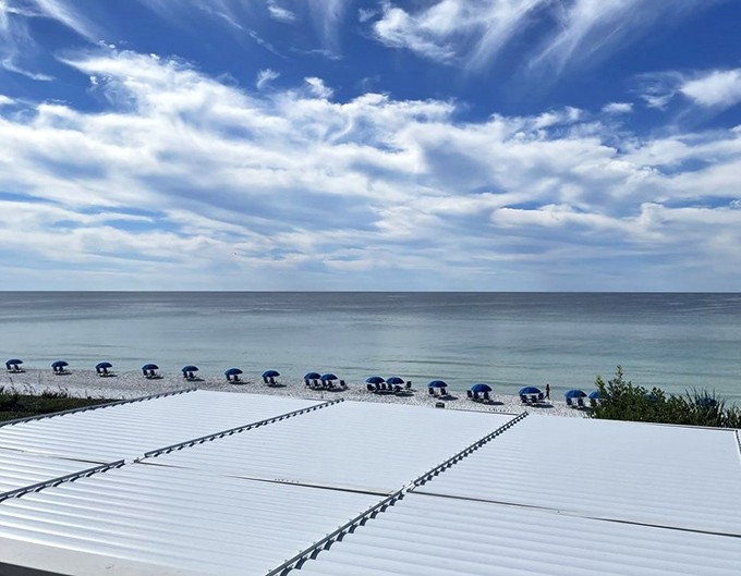The view from the balcony: Fifty shades of blue stretch to the horizon &ndash; this is what vacation dreams are made of.