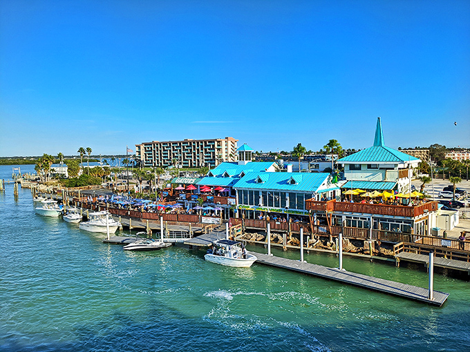 The heart of Treasure Island's waterfront dining scene, where fresh catches go from boat to plate in record time.