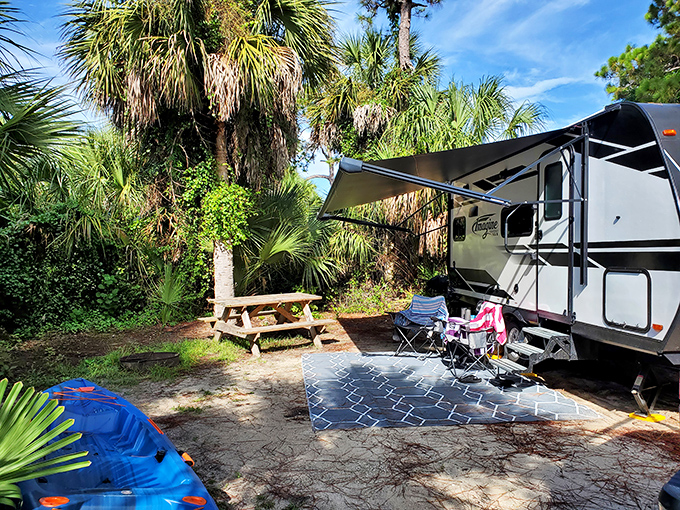 Camping here means sleeping under stars that the Koreshans believed were inside, not outside, our world. Mind-bending!