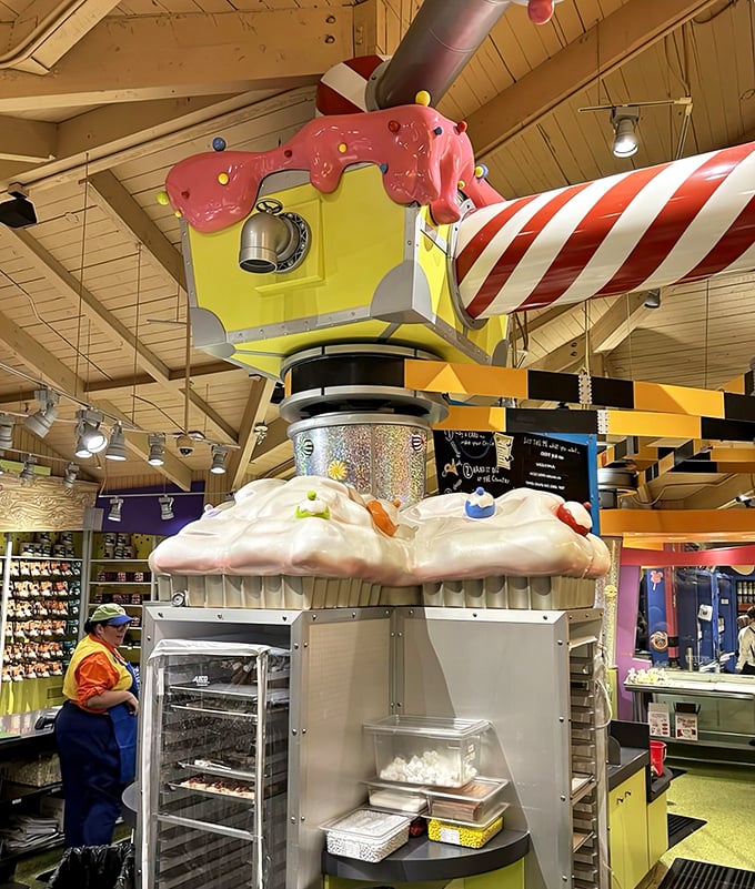 The VAT-o-Goo machine looks like it was designed by Willy Wonka himself after a particularly inspired fever dream.