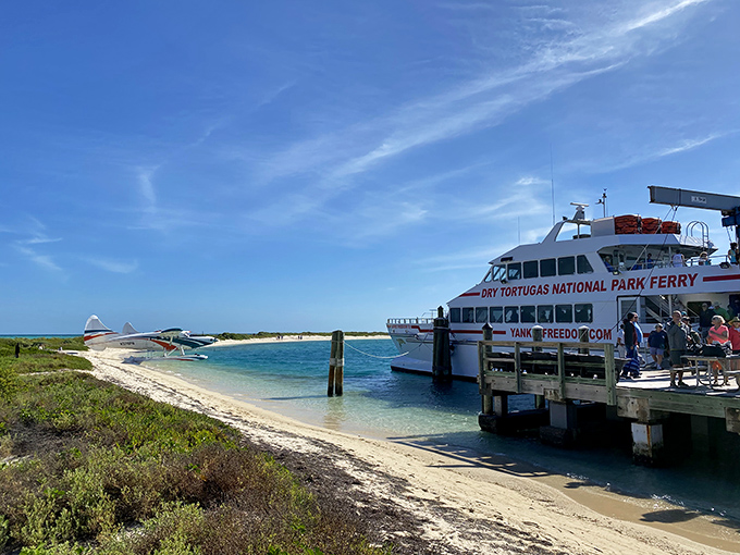 The Yankee Freedom ferry makes its daily pilgrimage from Key West, delivering eager adventurers to this remote outpost of American history.