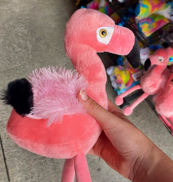 Even in plush form, flamingos maintain their signature sass &ndash; the perfect take-home reminder of your pink encounter.