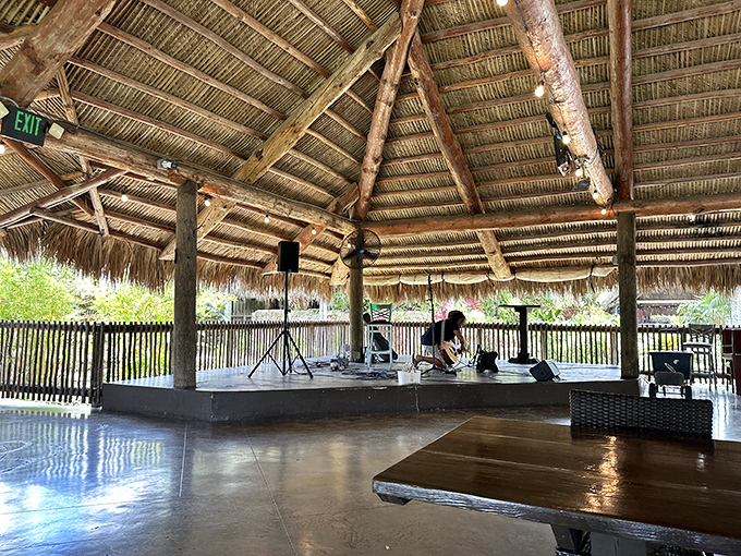Weekend vibes: Schnebly's covered pavilion hosts live music, creating the perfect soundtrack for your wine country escape.