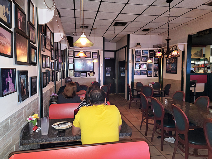 Marble tables and comfortable seating invite you to linger &ndash; the kind of place where one course easily turns into three.