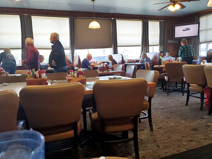 The dining room buzzes with conversation as regulars and travelers alike bond over the universal language of good food.