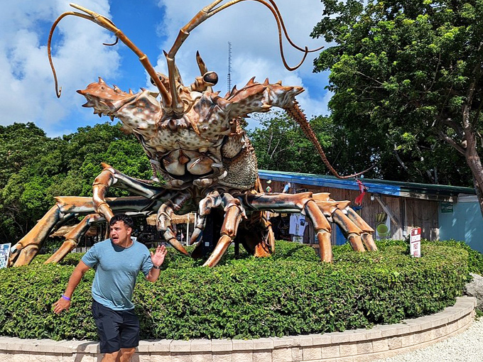 Visitor and lobster: Nothing establishes scale quite like a human standing beside Betsy, instantly transforming grown adults into looking like tiny figurines.