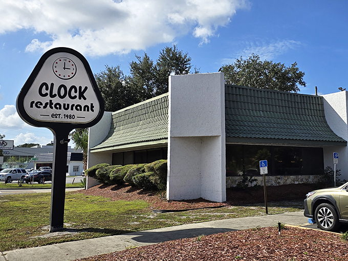The distinctive clock-shaped sign of Clock Restaurant has been a Gainesville landmark since bell-bottoms were first in fashion, serving comfort food around the clock.