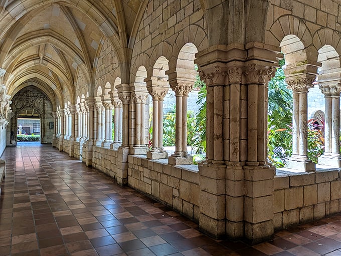 The monastery's cloisters create a stone timeline where each footstep connects visitors to countless others across eight centuries.