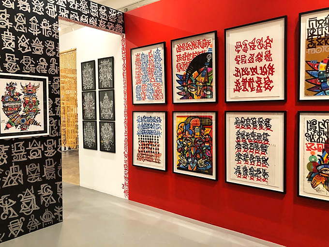 Calligraffiti Gallery Wall: Where ancient calligraphy meets modern spray techniques, creating a visual language that bridges centuries of artistic tradition with contemporary urban expression.
