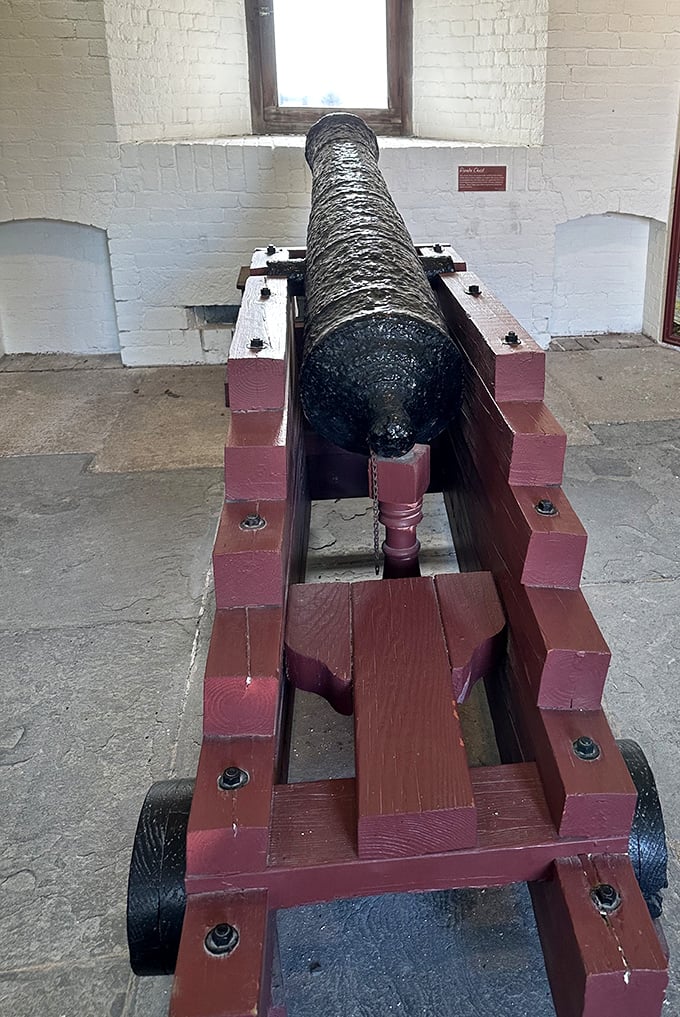 This imposing cannon once stood ready to defend Key West, though it never fired a shot in anger.