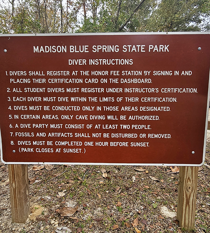 These diving instructions might seem serious, but they're really just saying: "Please don't mess up our perfect underwater paradise, thanks!"
