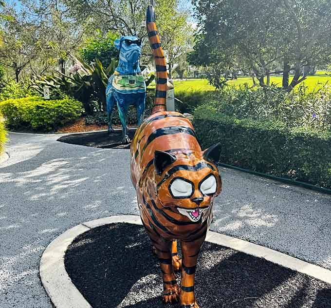 This tiger's grin suggests it knows something you don't, probably where all the missing socks from your laundry went.