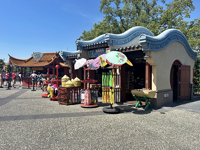 Colorful treasures beckon from shop shelves, offering the chance to bring home a piece of China without the excess baggage fees.