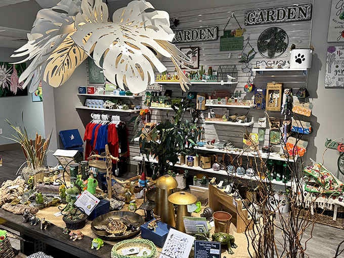 The garden shop tempts visitors with treasures that promise to transform your home into a botanical paradise&mdash;results not guaranteed, but hope springs eternal.