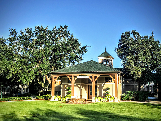 Heritage Hall's gazebo provides the perfect backdrop for community gatherings and the occasional impromptu marriage proposal.